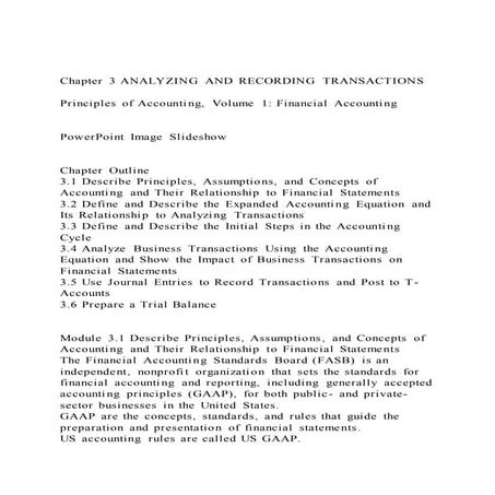 Chapter 3 ANALYZING AND RECORDING TRANSACTIONSPrinciples of | DOCX
