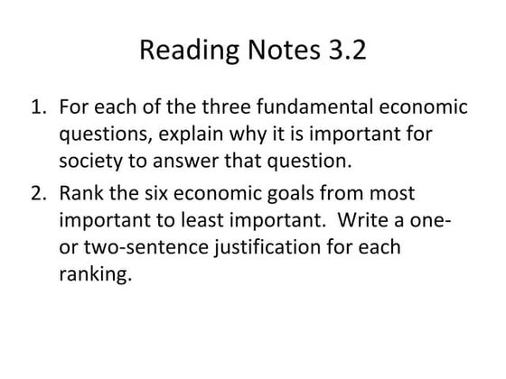 Economics Chapter 1 Assignments | PPT