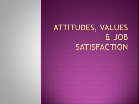 What is Values and Attitudes? | PPT | Careers