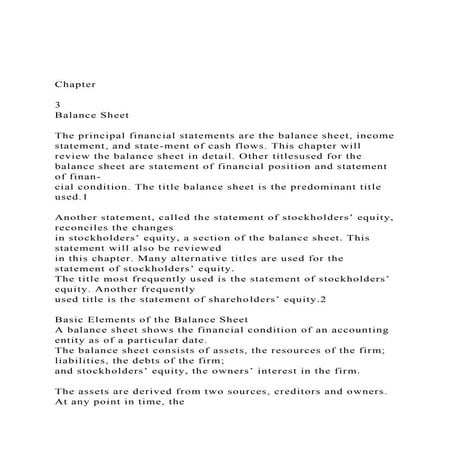 Chapter3Balance SheetThe principal financial stateme.docx