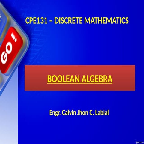 Boolean AlgebraBoolean AlgebraBoolean Algebra | PPT