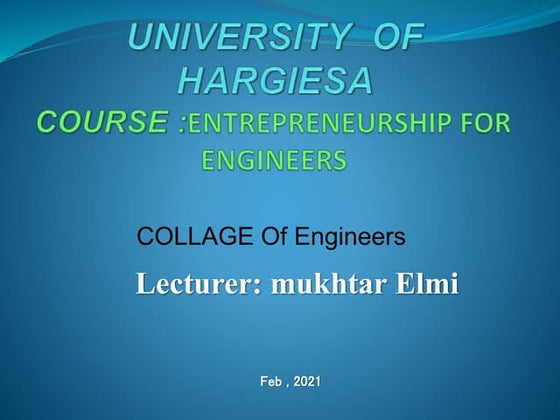 Entrepreneurship: Business planning Chapter Two | PPT