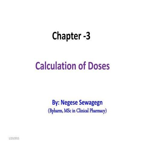 Calculation of Doses | PPTX