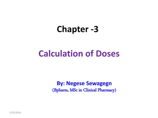 Calculation Of Oral Medication | PPT