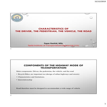 Chapter 3 characteristics of highway components | PDF