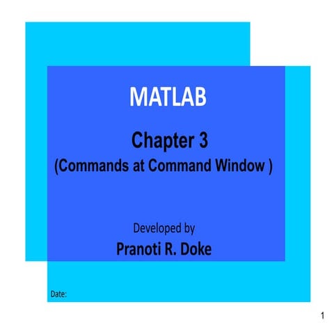 Chapter 3 Commands At Matlab Command Window Ppt 