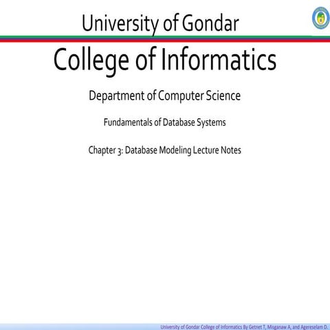 Chapter 3 Database Modeling Short Slide Pdf