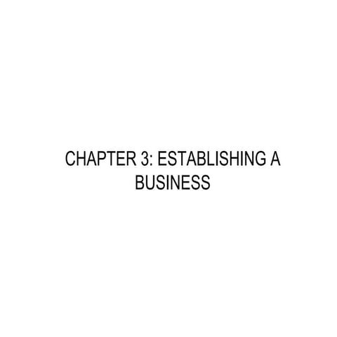CHAPTER 3 ESTABLISHING A BUSINESS.ppt | Business Accounting & Finance ...
