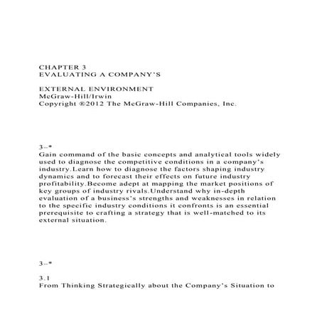 CHAPTER 3EVALUATING A COMPANY’S EXTERNAL ENVIRONMENT.docx