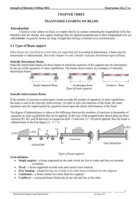 Types of loads, beams, support and support reaction calculation | PPTX