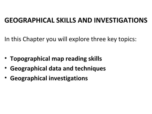 GEOGRAPHY IGCSE: MAP SKILLS | PPTX