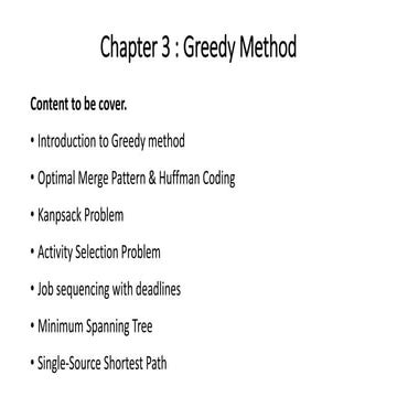 Chapter 3 greedy method lecture 1 | PPT