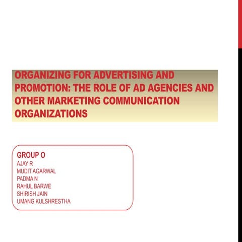 Organizing for Advertising and Promotion | PPTX
