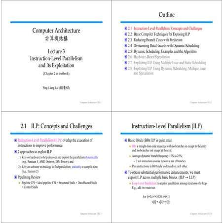 Chapter 3 Instruction Level Parallelism And Its Exploitation Ppt 