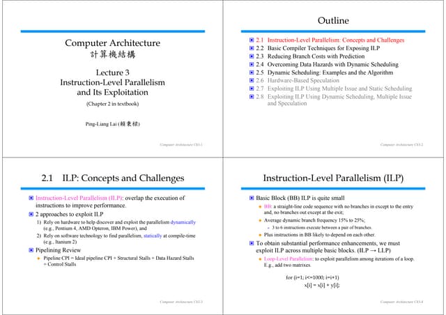 Chapter 3 Instruction Level Parallelism And Its Exploitation Ppt