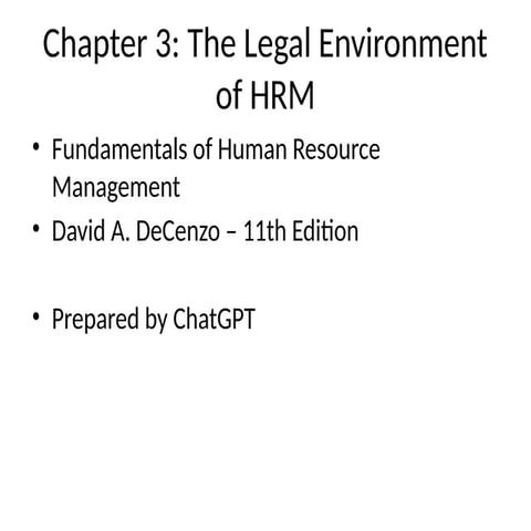 Chapter1_HRM_Slides.Fundamentals of human resource management by david A Deckenzoo | PPTX