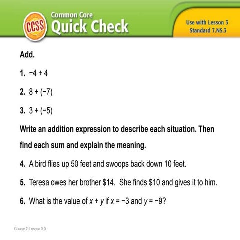 (7) Lesson 3.3 - Subtract Integers | PPT