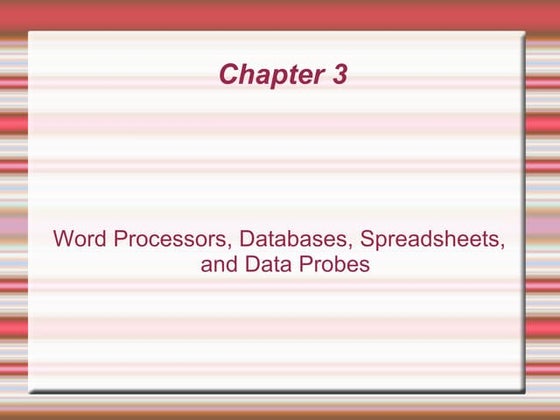 Applications: Word-Processing, Spreadsheet & Database | PPT
