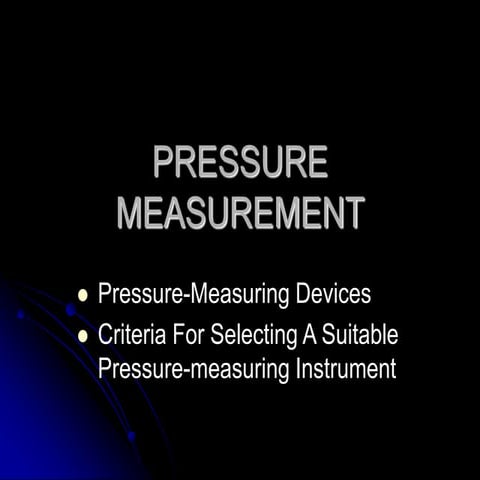 Chapter 3 Pressure measurement - Process Safety | PPT