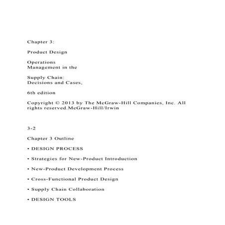 Chapter 3Product DesignOperations Management in the.docx | Business ...