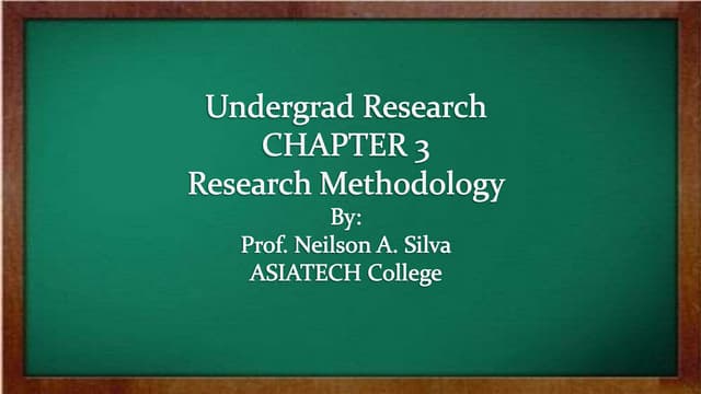 An Overview of Chapter 3 - Research Methodology | PDF