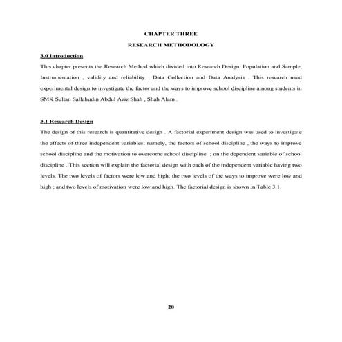 Chapter 3 research method p1 | DOCX | Educational Assessment | Education