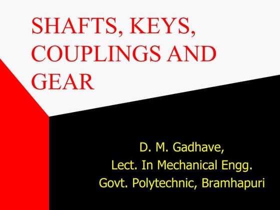 DESIGN OF SHAFT | PPT | Physics | Science