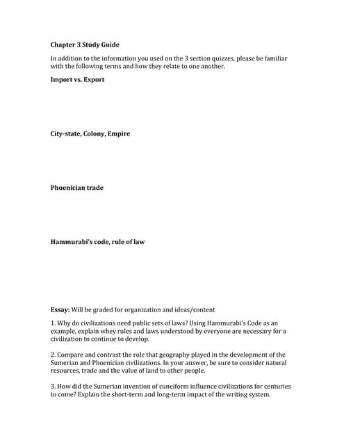 Chapter 3 Section 4 Notes "Phoenicians" | PDF