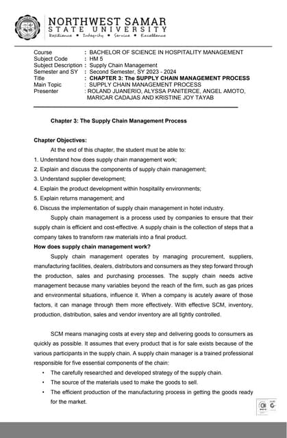 Components of scm | PPTX