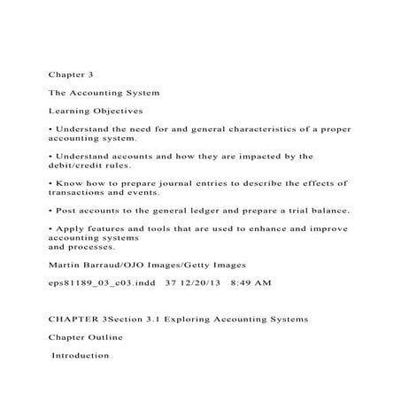 Chapter 3The Accounting SystemLearning Objectives•.docx