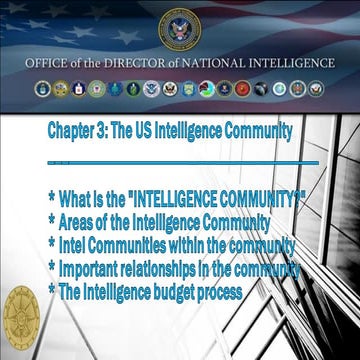 Chapter 3 the us intelligence community | PDF