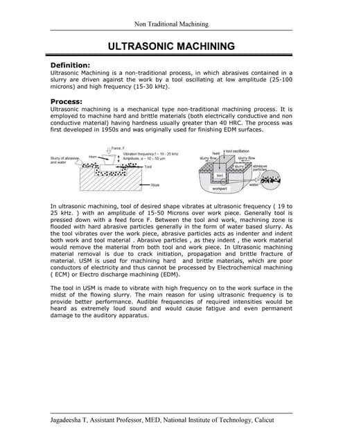 Ultrasonic machining | PPTX | Chemistry | Science