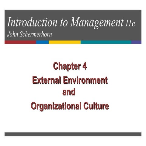 External Environment and Organizational Culture | PPT
