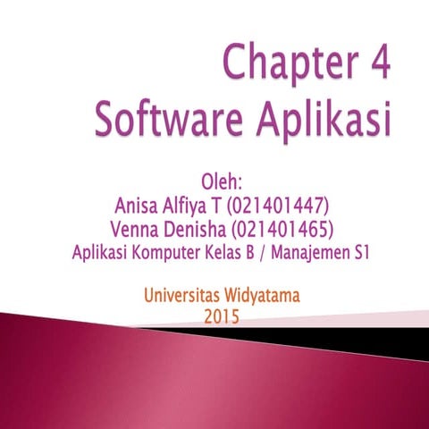 Software Aplikasi (Aplikasi Komputer) | PPT
