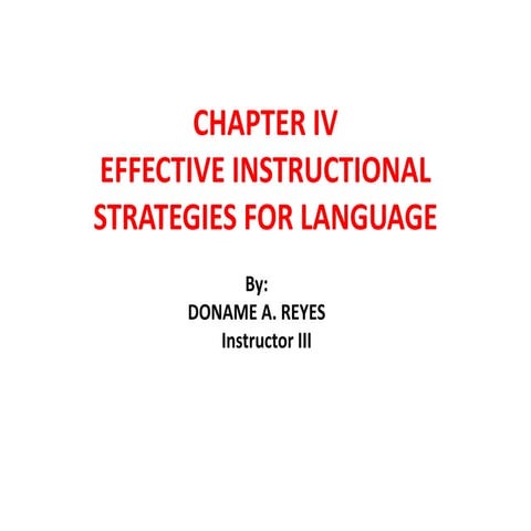 Chapter 4- Effective Instructional Strategies | PPTX | Workshops and ...