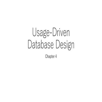 Usage-Driven Database Design Chapter4 | PPT