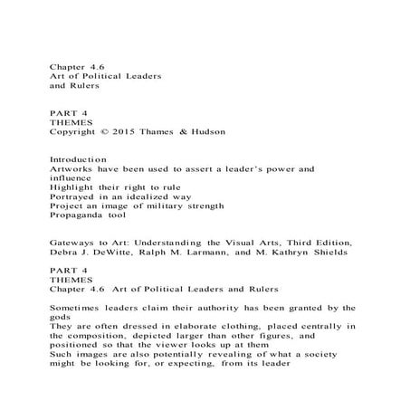 Chapter 4.6Art of Political Leaders and RulersPART 4 | DOCX