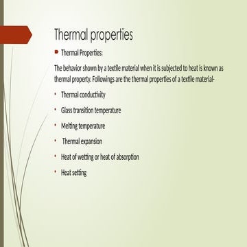 Thermal Properties of Synthetic fibers & many more. | PPTX