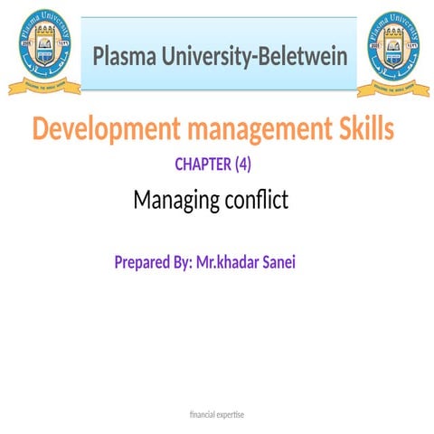 chapter four.conflict management on skills | PPTX