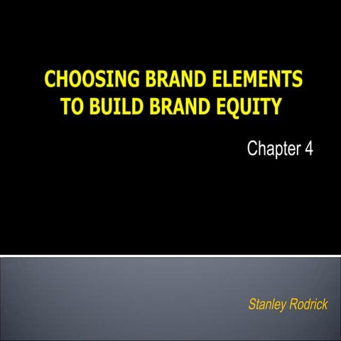 Chapter 4 choosing brand elements to build brand equity | PPT
