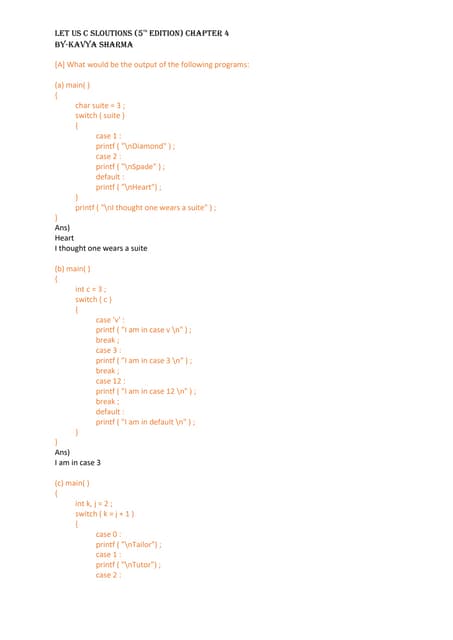 Let us c(by Yashwant Kanetkar) 5th edition solution chapter 1 | PDF