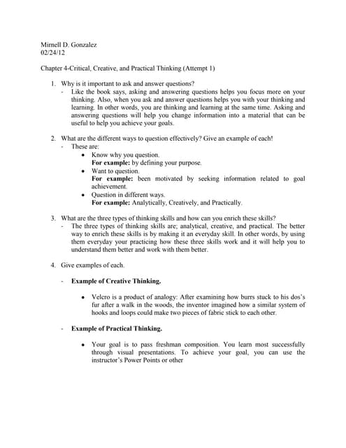 Problem solving and critical thinking 1 | PPT