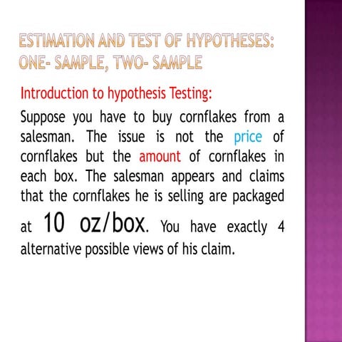 Chapter 4 est. test of hypothesis | PPT