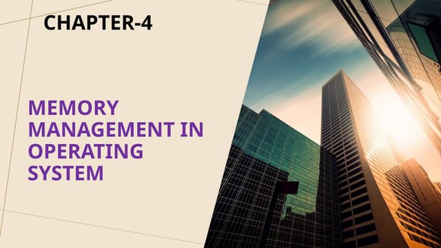 Memory Management in OS | PPTX