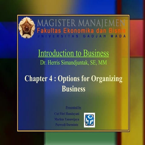 Options for Organizing Business | PPT