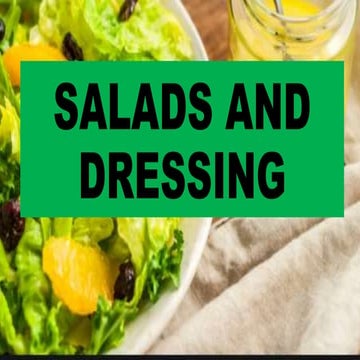 SALAD DRESSING PRESENTATION for Cookery pptx | PPTX