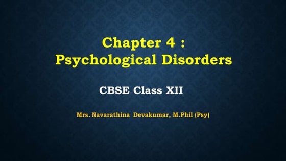 Major Psychological Disorders | PPTX
