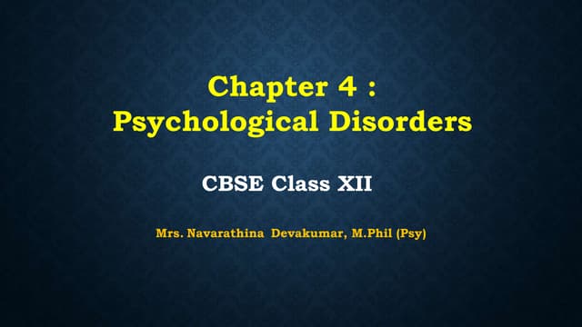 Major Psychological Disorders | PPTX