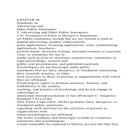 CHAPTER 48Standards onAdvertising andOther Public Statements.docx