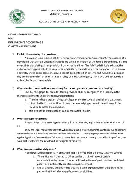 Provisions, Contingent Assets, and Contingent Liabilities | PPTX